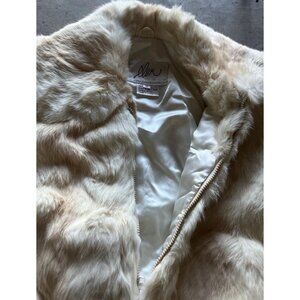 Elam | Jackets & Coats | Vintage Elam White Brown Beige Rabbit Fur Zip ...